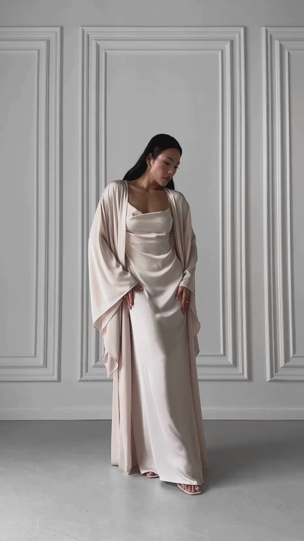 Silky Set (Kimono Robe plus Nightgown) – Okiya Studio